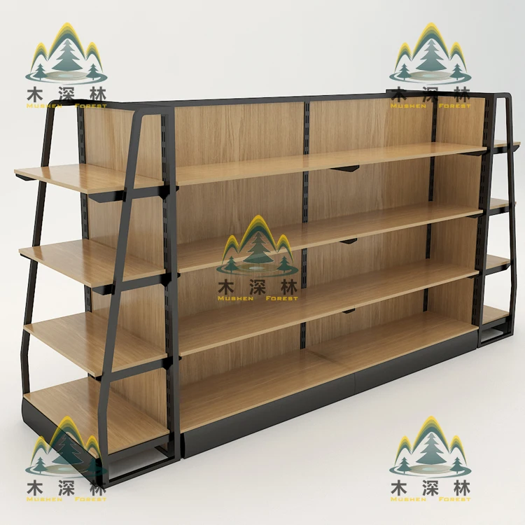 Supermarket Island Display Shelf With Storage Cabinet Perfect For Candy ...