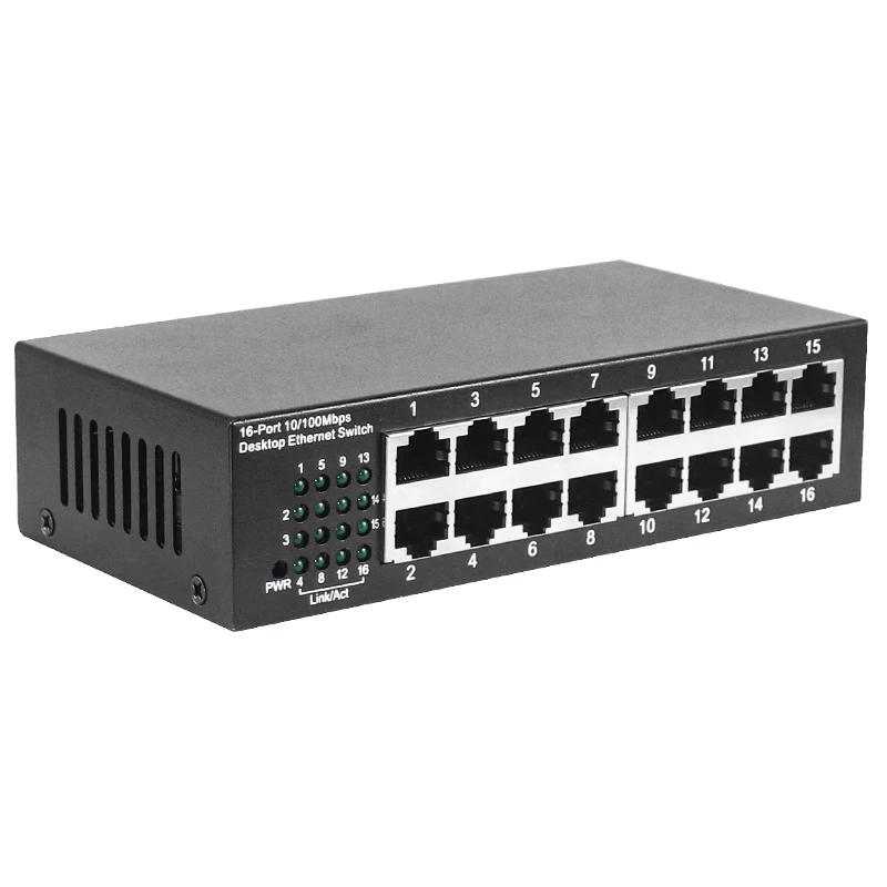 Ethernet Switch Splitter 16-port 100mbps Unmanaged Home Network ...