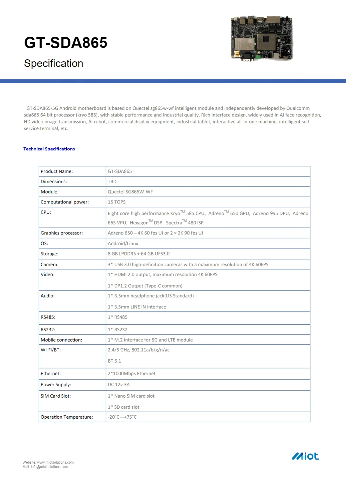 High Speed 5g Lte Connection Ultimate Ai Smart Mainboard Supporting 5g ...