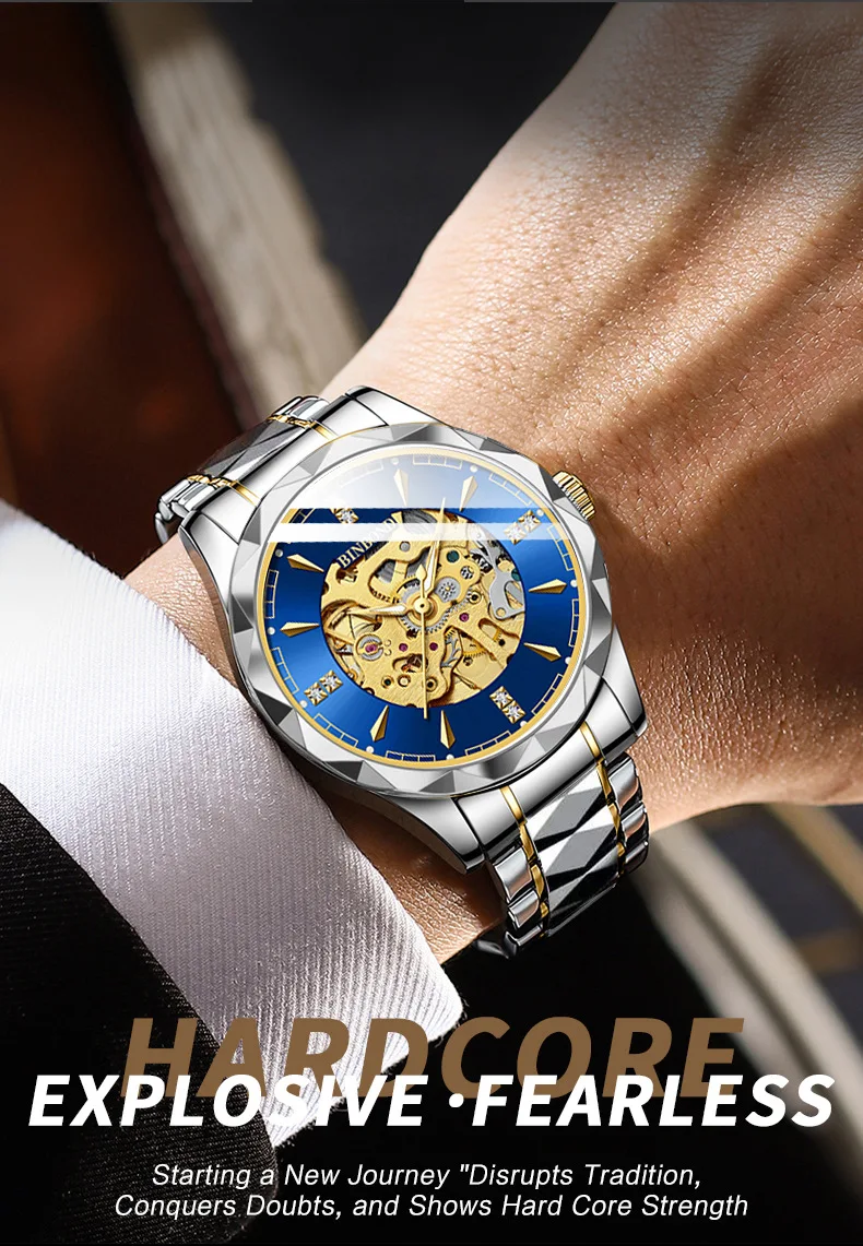 High Quality Luxury Men's Mechanical Watch Gold Stainless Steel ...