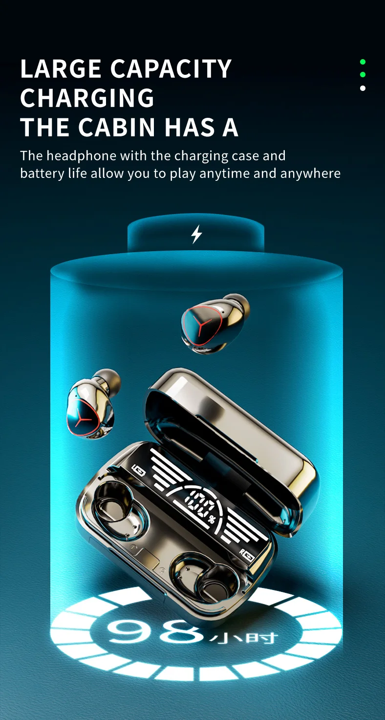 Original M66 Pro Tws 9d True Wireless Stereo Mirror Power Bank Bt5.3 Sports Gaming Headsets In ...