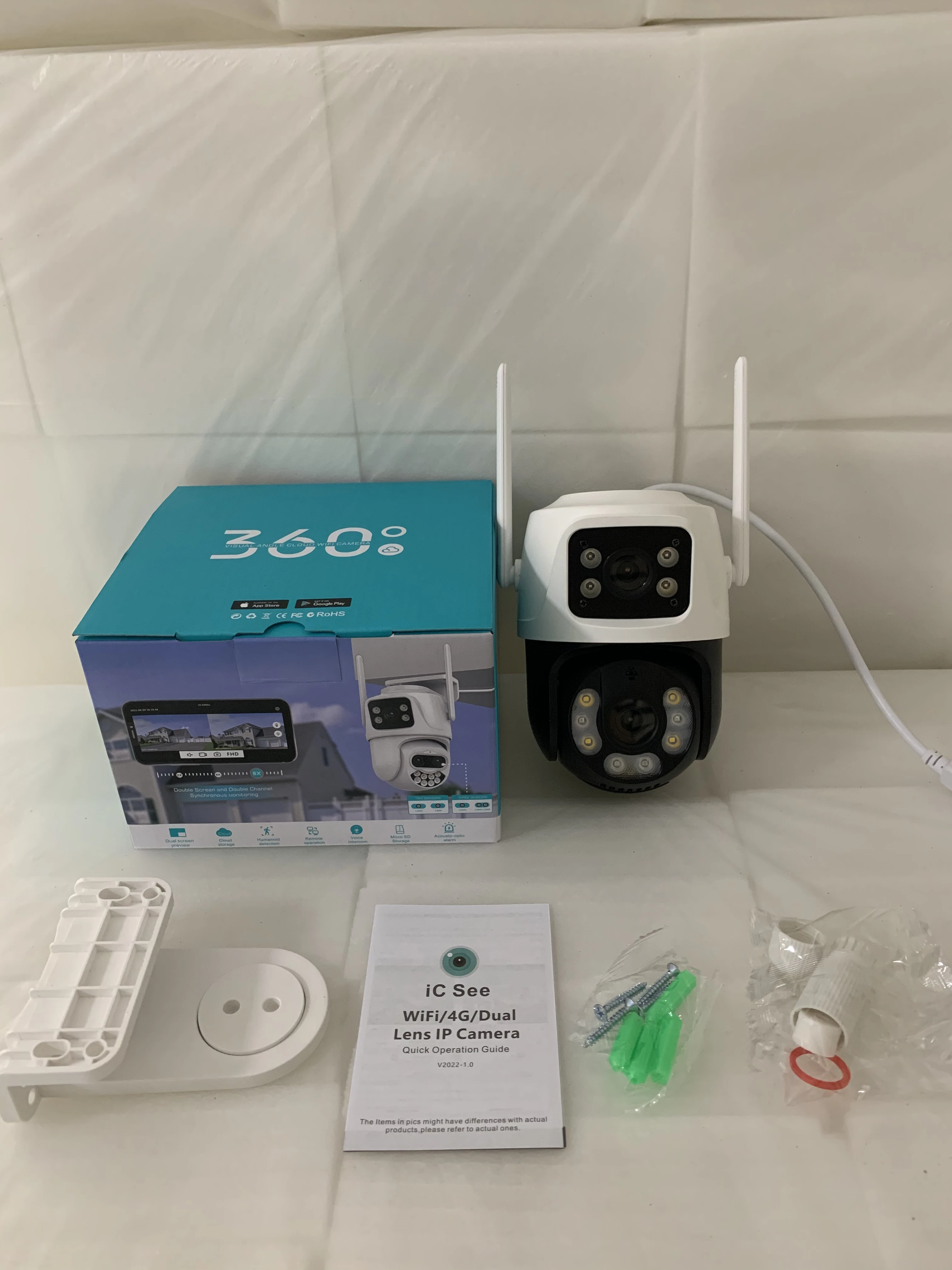 Icsee Outdoor 6mp Dual Lens Wireless Ptz Cctv Camera Ip 6mp Supervisory ...