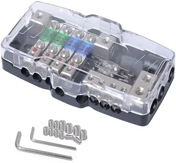 0/4 Gauge 4way Waterproof Power Fused Distribution Block Car Audio Anl Afs Fuse Holder Set With ...