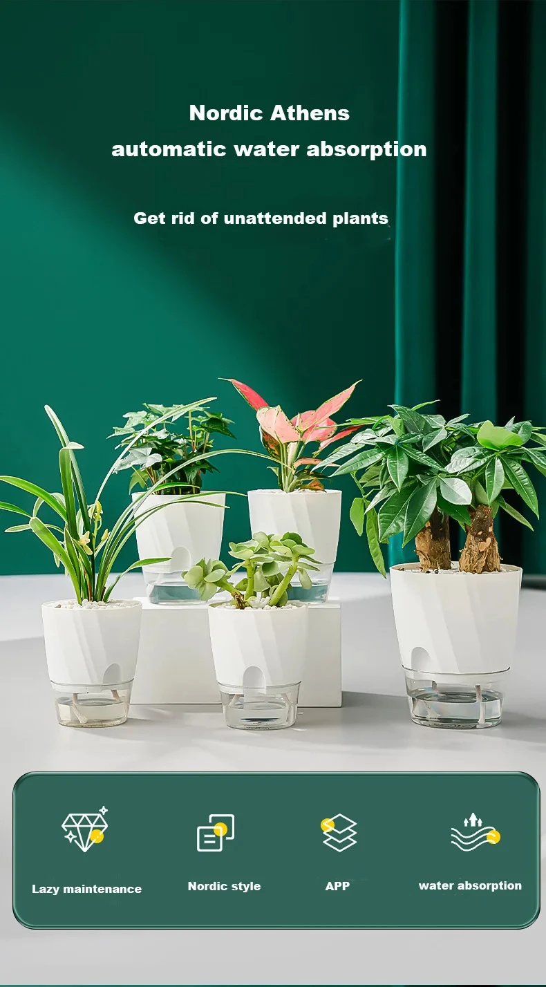 Transparent Visible Water Level Plant Pot Indoor Decoration Flowerpot ...
