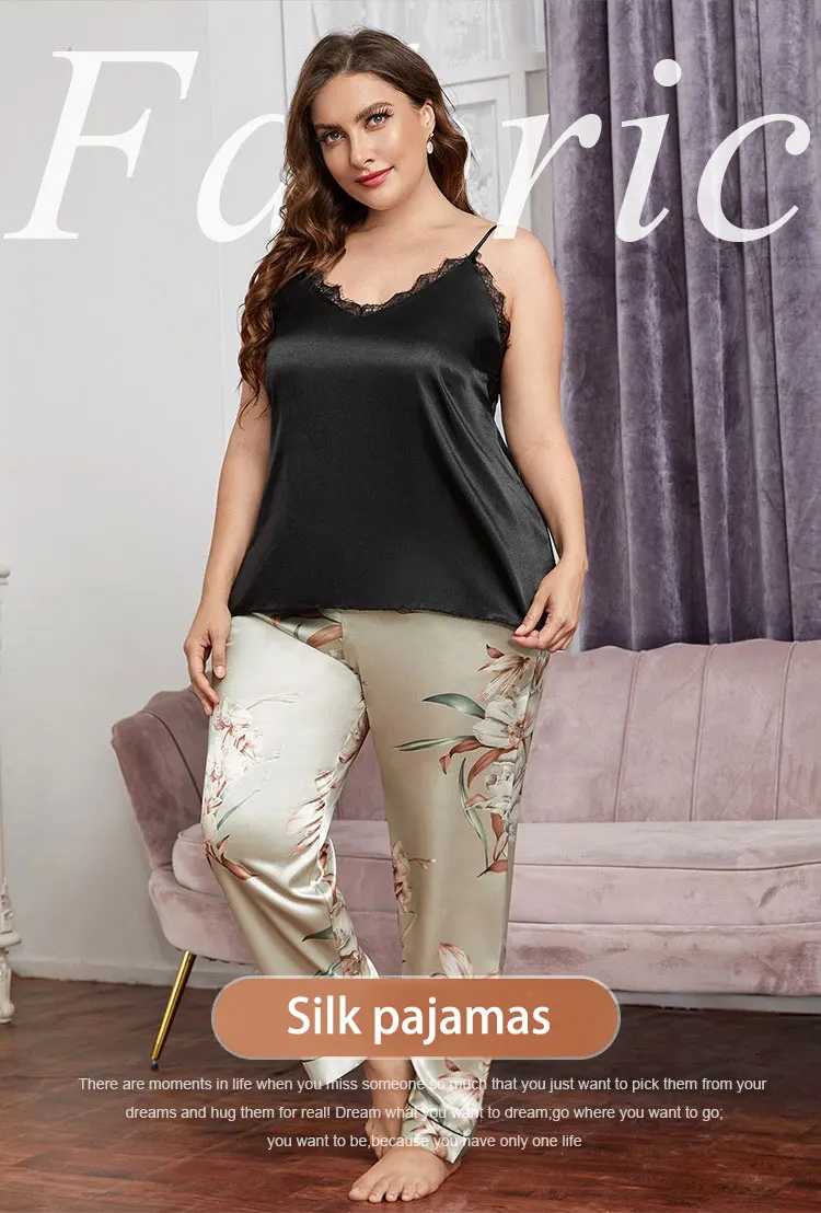 Wholesale Luxury Silk Satin Pajamas for Women Set Plus Size Pyjama Frau ...
