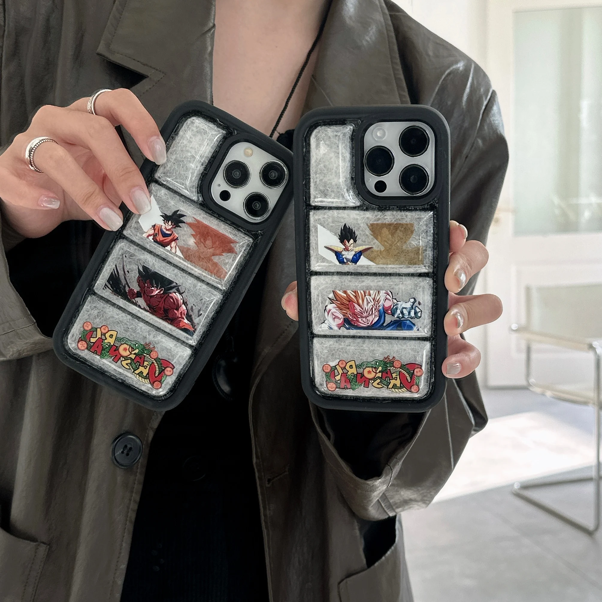 Elegant Goku Dragon Ball White Black Face Down Jackets Carton Bubble ...