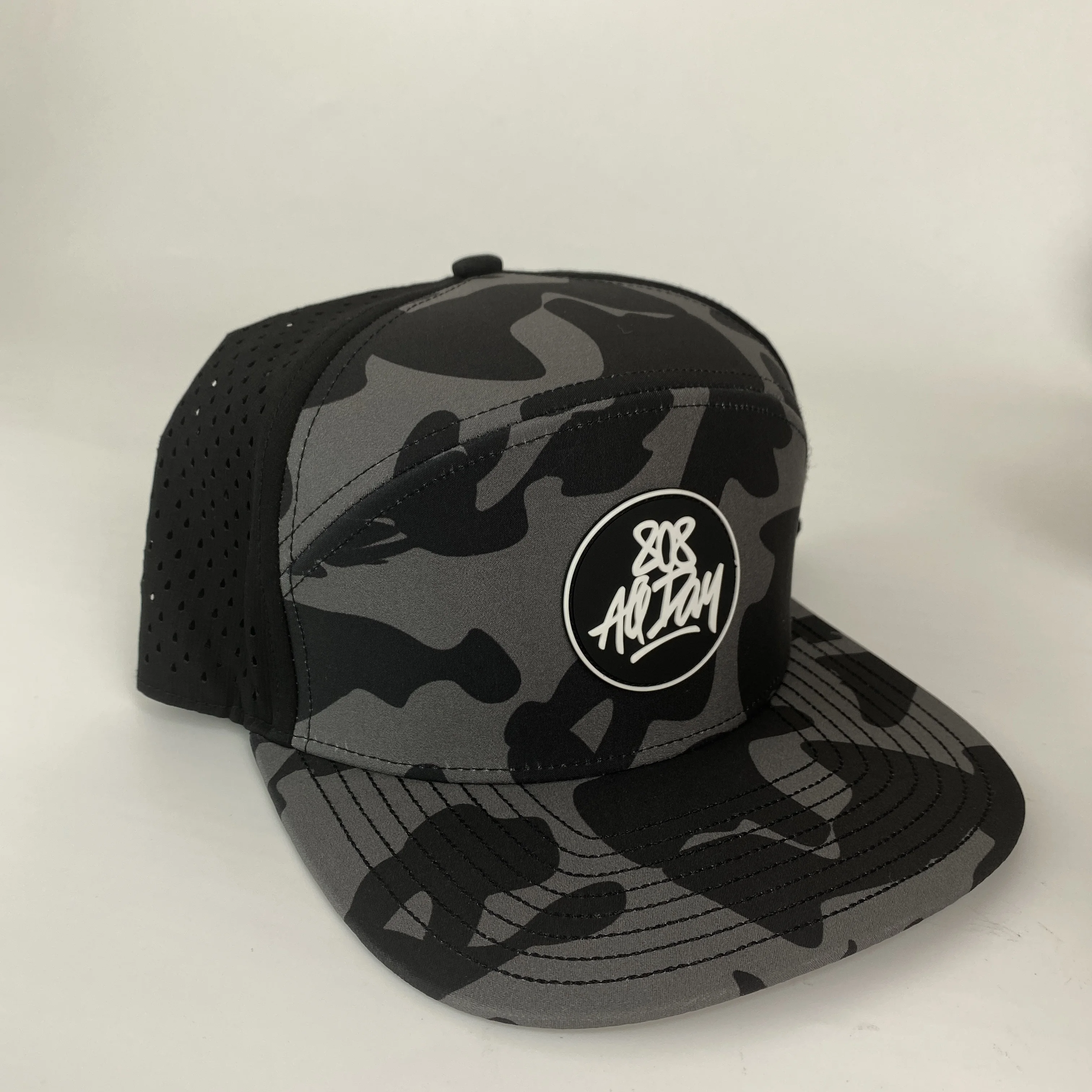 Hs15 Custom Men 6 Panel Logo Baseball Non-waterproof Veracap Snapback ...