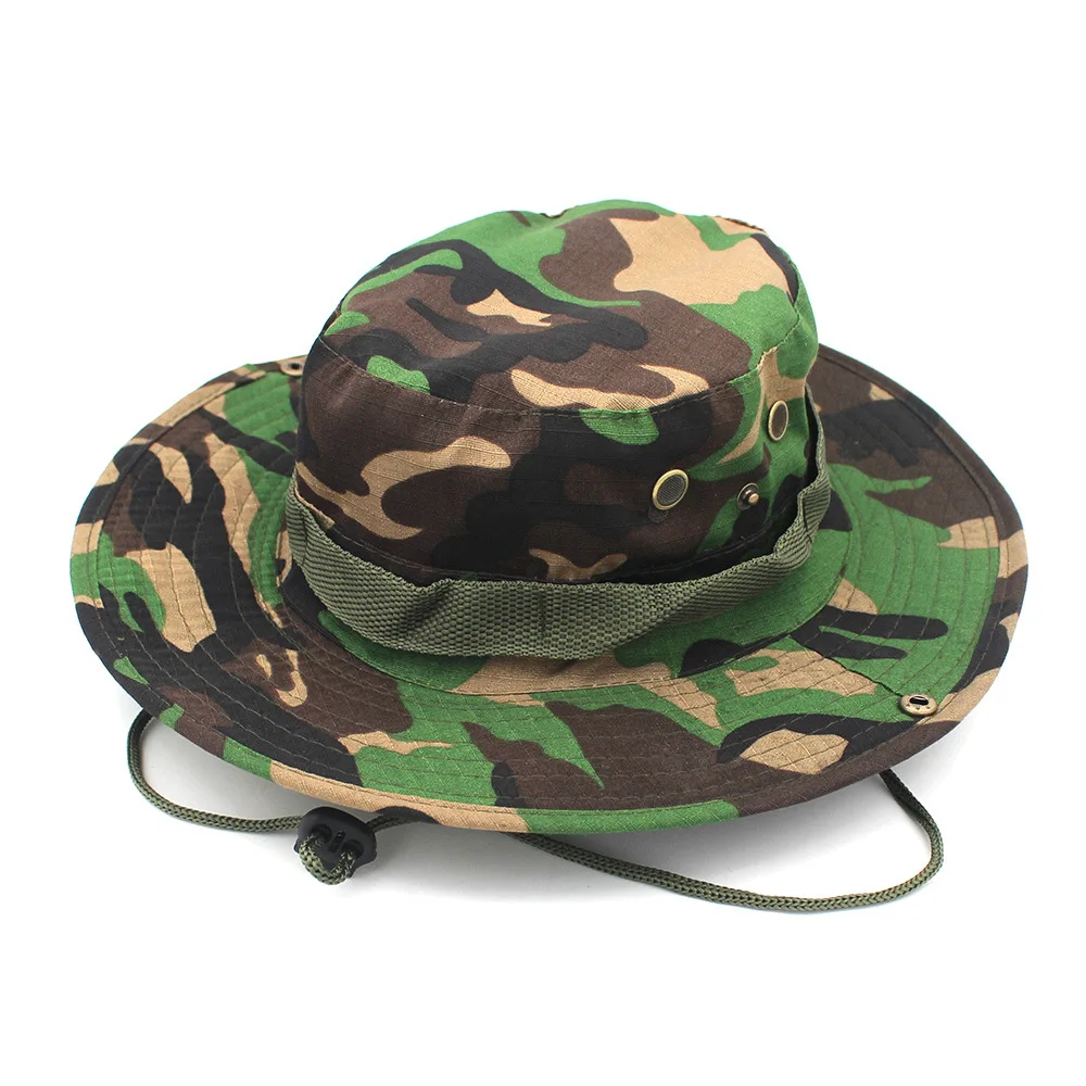 Outdoor Camouflage Fisherman Hats With String Bucket Fishing Hat ...