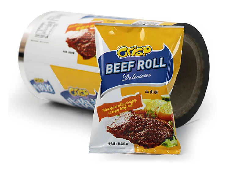 Custom Printed Aluminum Foil Food Packaging Film Roll