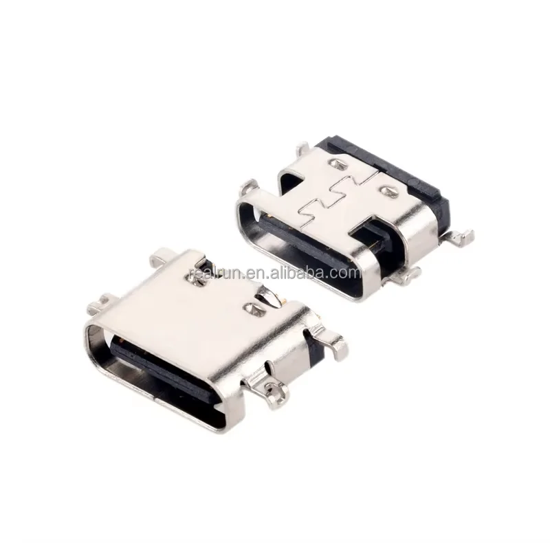 16-Pin SMT Female Type-C USB Connectors for Mobile Phone Charging Port ...