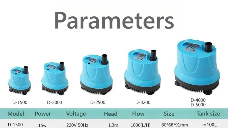 1000lph Mini Aquarium Water Pump Fish Tank Submersible Fountain Pump ...