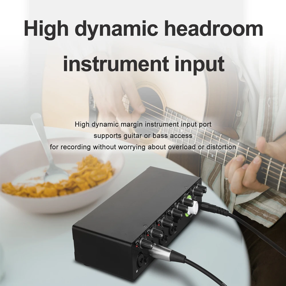 4 Channel Audio Sound Card for Podcast Recording Music Instrument