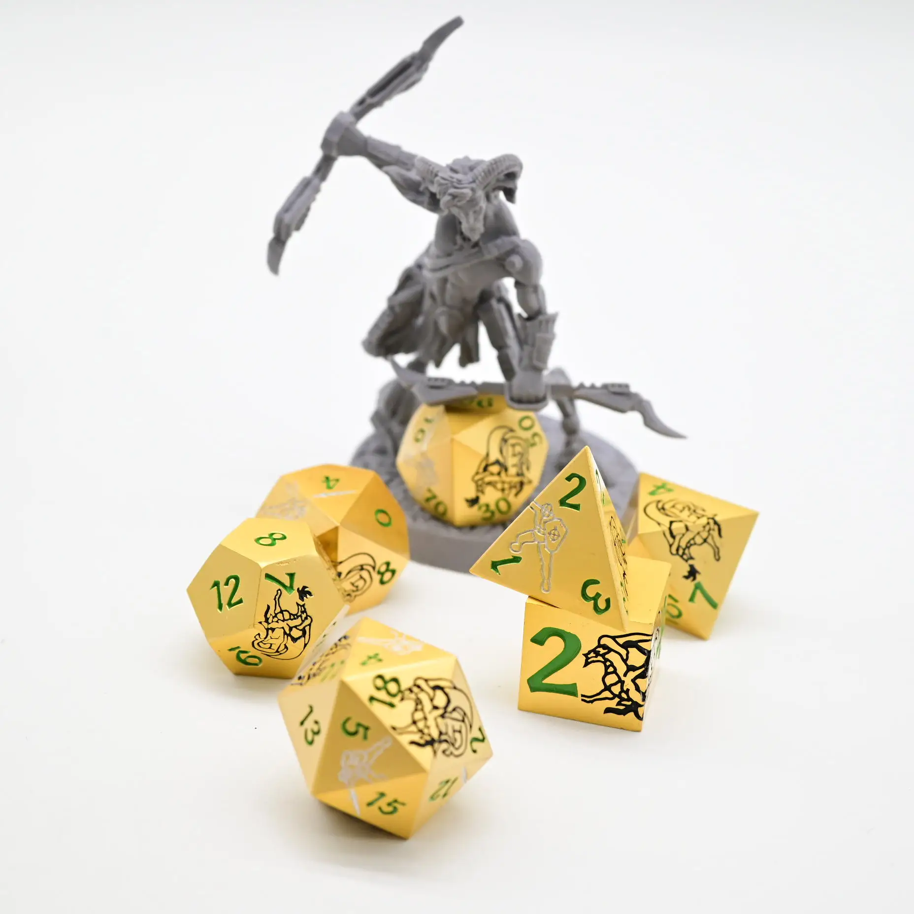 LM DND Warrior D20 Carving Dice Set 16mm Black Zinc Metal for DND 5E ...