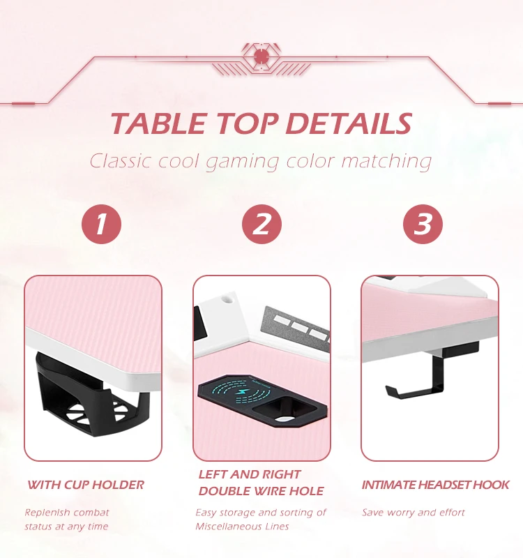 Bestier Rgb Gaming Table K Shaped Computer Desk Racing Style Office ...