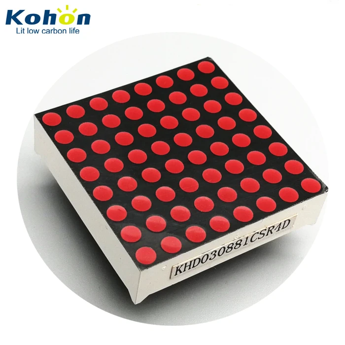 Common Cathode 8x8 3mm Dot matrix Led Display Red with Red Epoxy ...