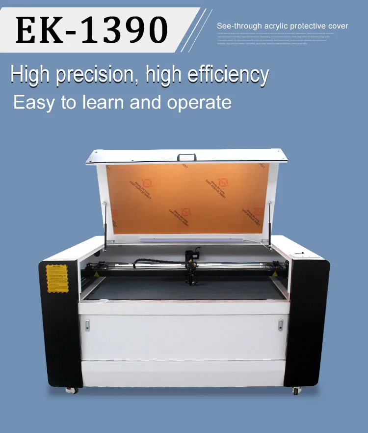 1390 80W CO2 Laser Cutter AI BMP Graphic Format Supported Wood Cutting ...