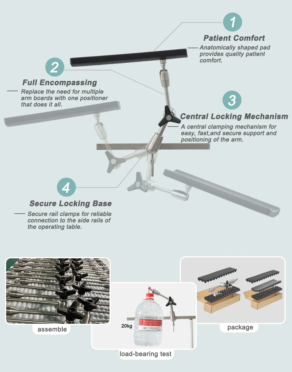 WEIYE Surgical Leg Stand Arm Support Lateral Operating Table Leg Holder ...