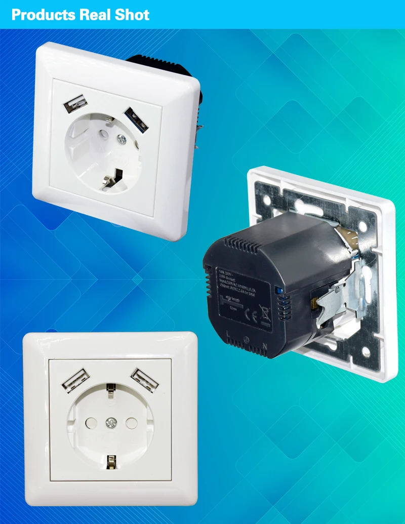 Pd 20w Flush Mounted Usb Wall Charger Outlet Xjy-usb-54-a/c E.u ...