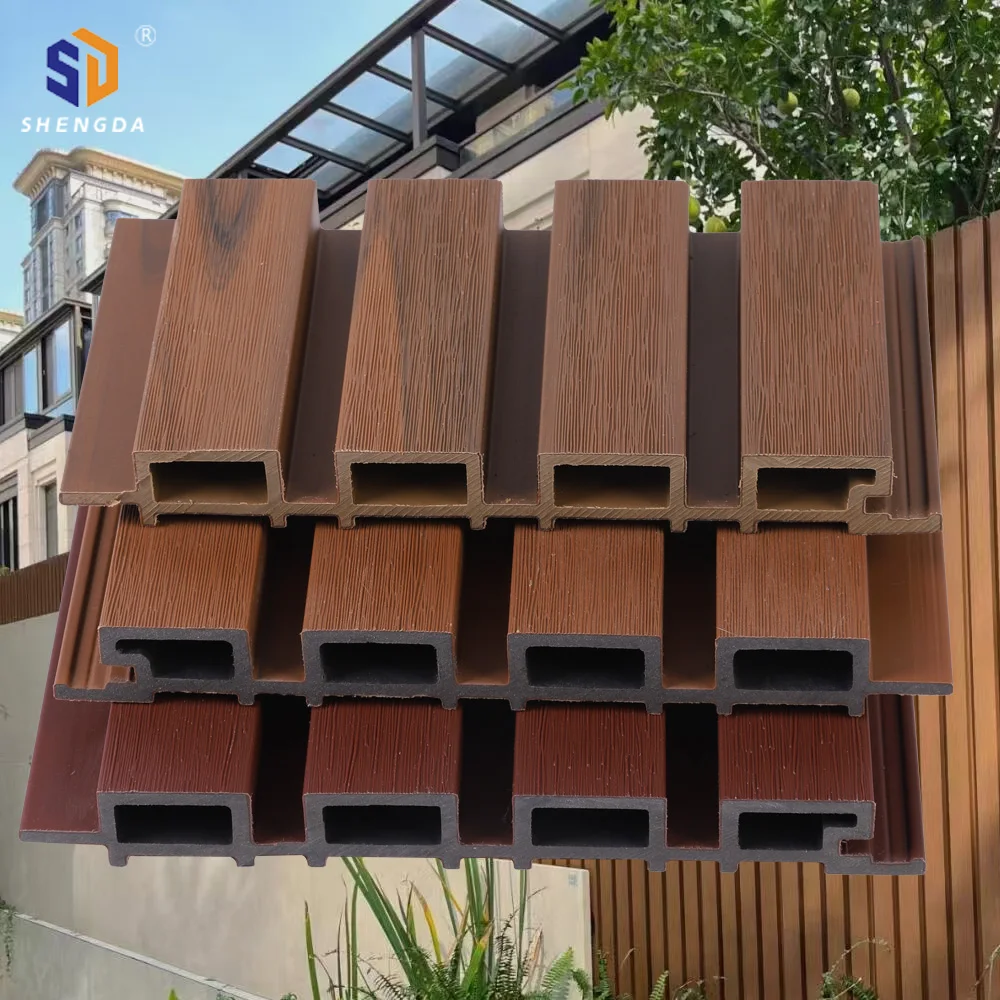 Wpc Fluted Wall Panel External Cladding Acoustic Outdoor Composite Garden Cladding Waterproof ...