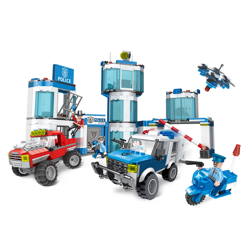 Cogo 731 Pcs Intelligent Blocks Swat Station Building Block Plastic ...