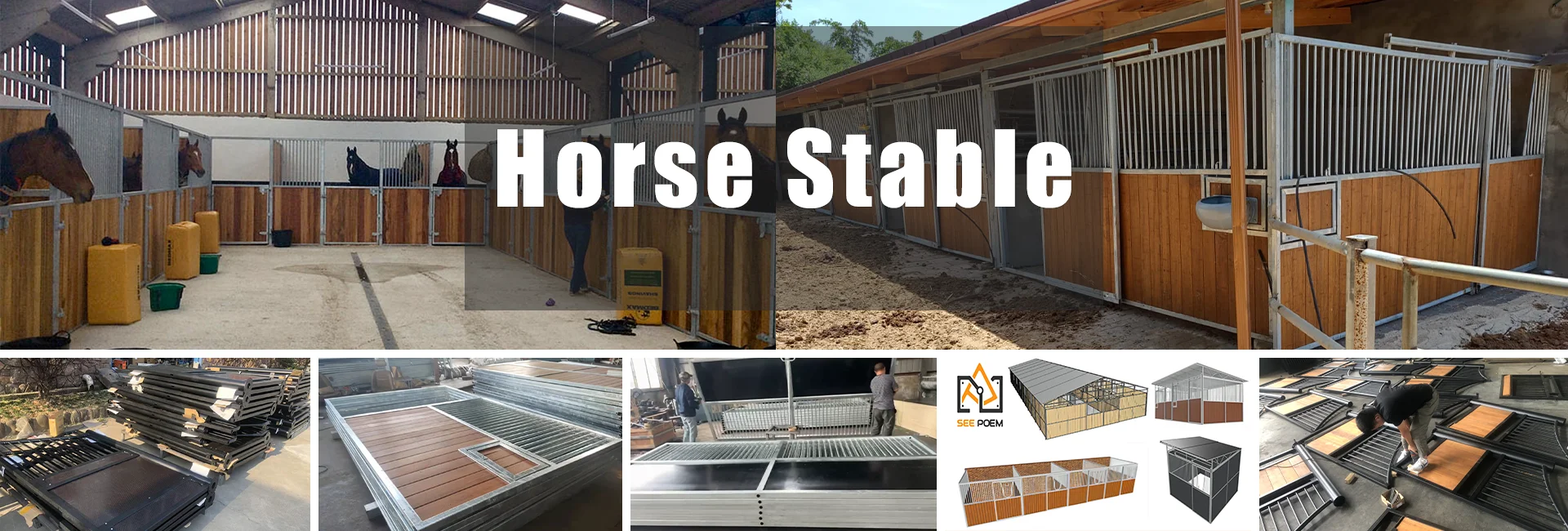 4x4m Plywood Portable Outdoor Horse Stable Steel Horse Stall With Roof ...