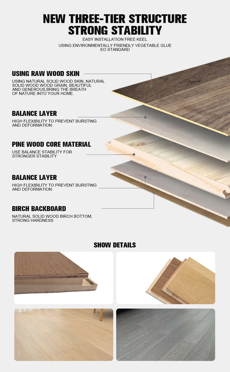 ECO Waterproof Oak Wood Flooring - Multilayer Engineered Wood