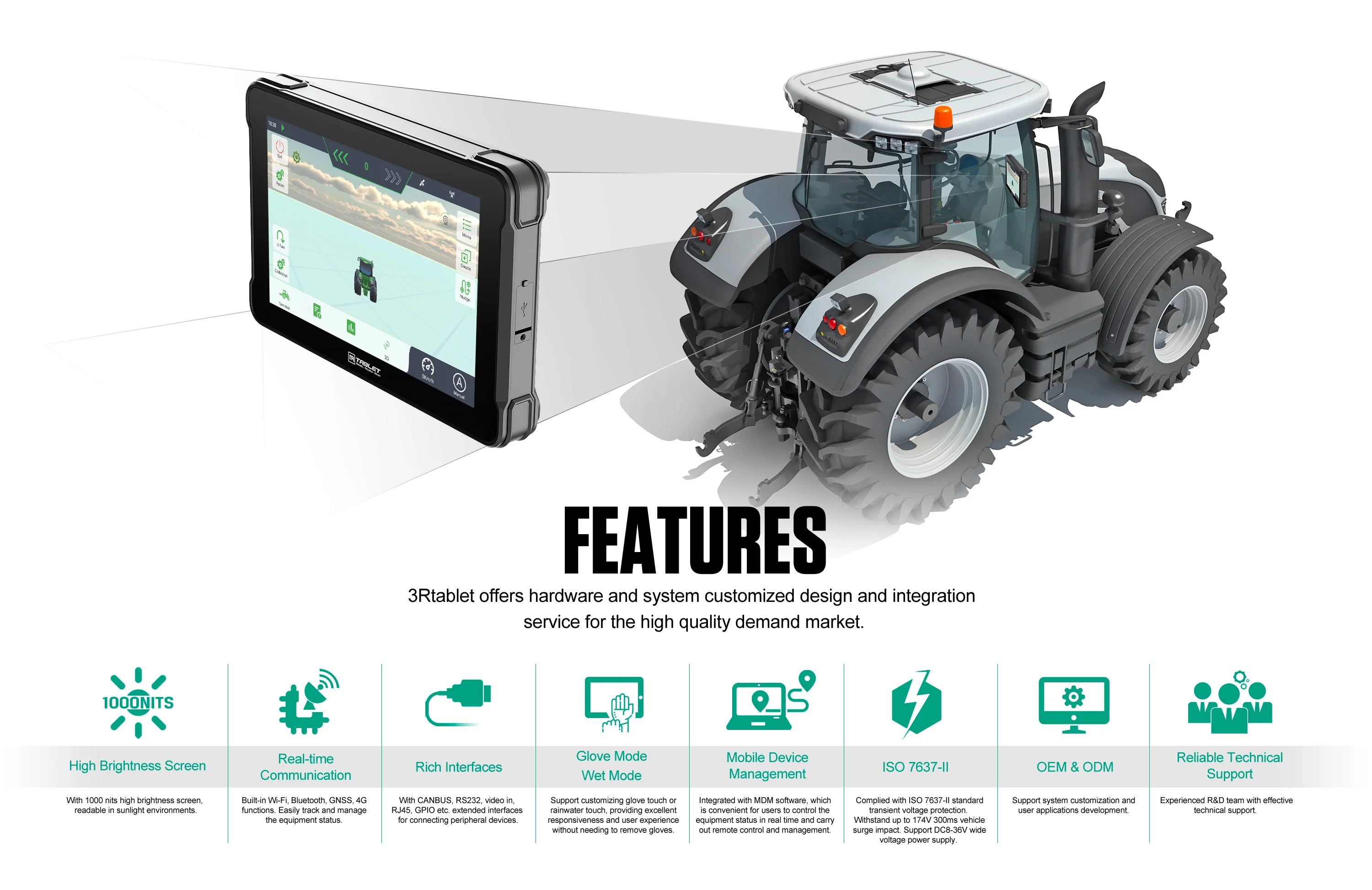 2.5cm High Precision GNSS RTK 10'' Android Agriculture Display with ...