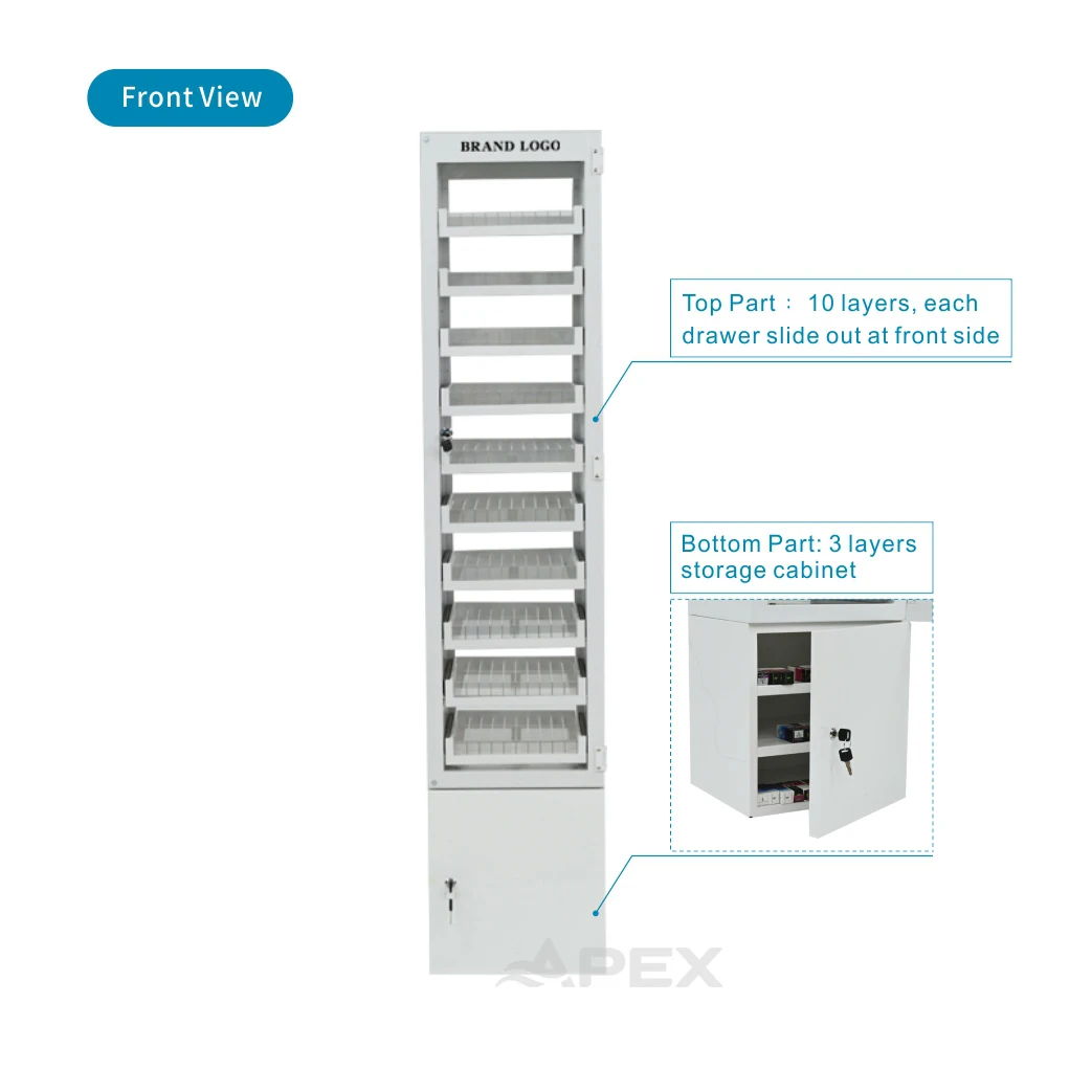 APEX 10 Tiers Metal Display LED Acrylic Floor Standing Display Cabinet ...