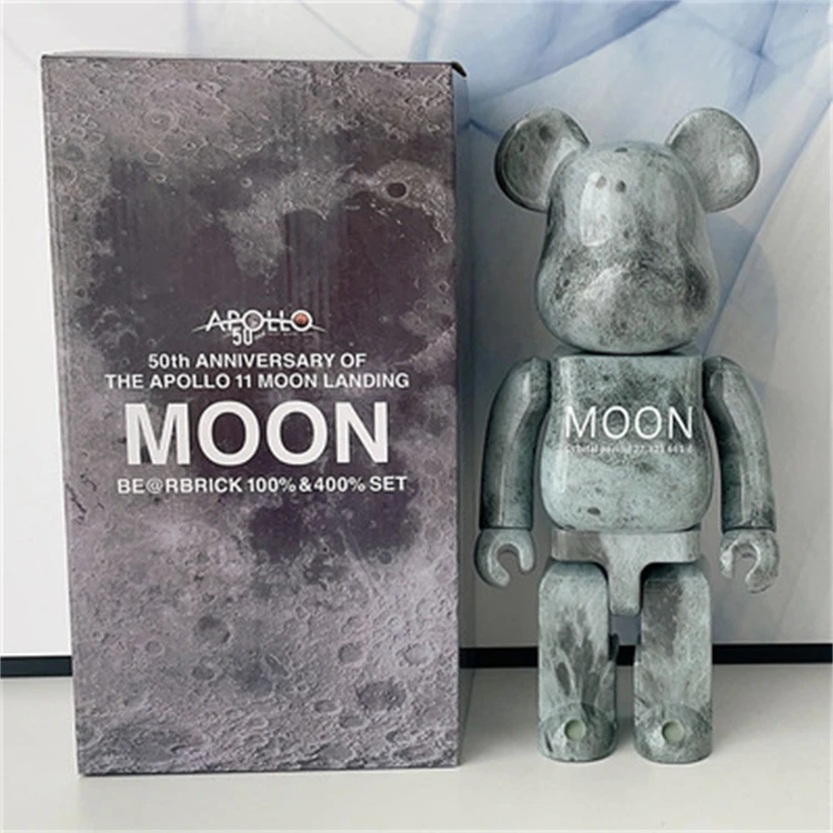 High Edition 400% 28cm Block Bear Doll - Movable ABS Action Figure