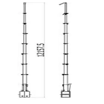 12m 9 sections steel square hydraulic telescopic mast with 117 kph wind ...