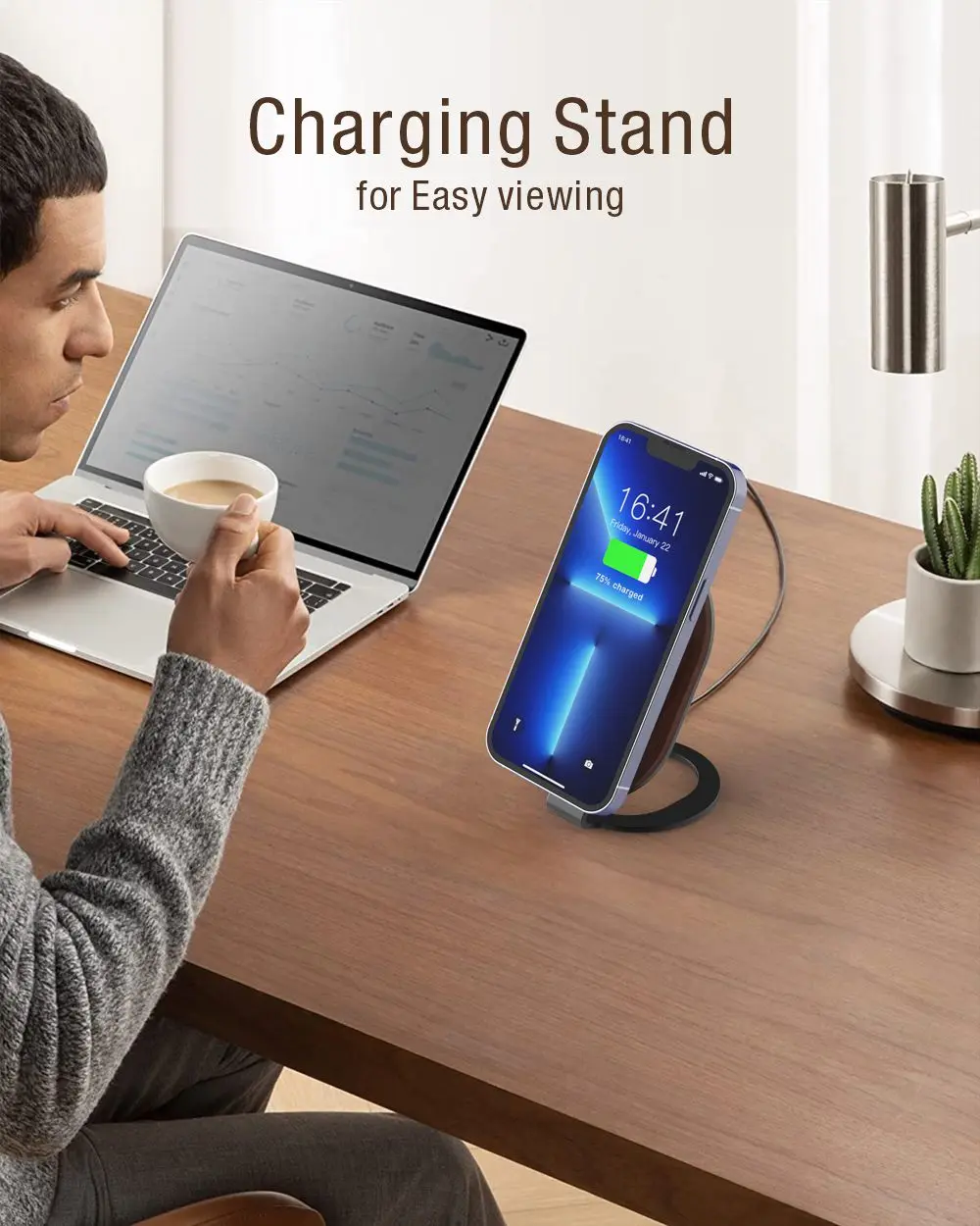 Universal Custom Desk Desktop Cell Mobile Phone Pad Oak wood 15W ...