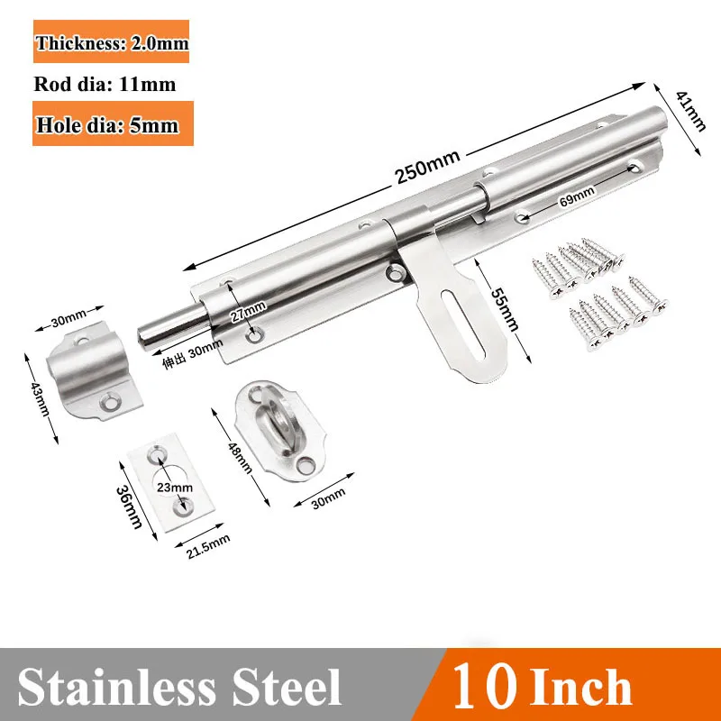 Stainless Steel Pin Door Window Bolt Sliding Lock Bolt Door Privacy ...