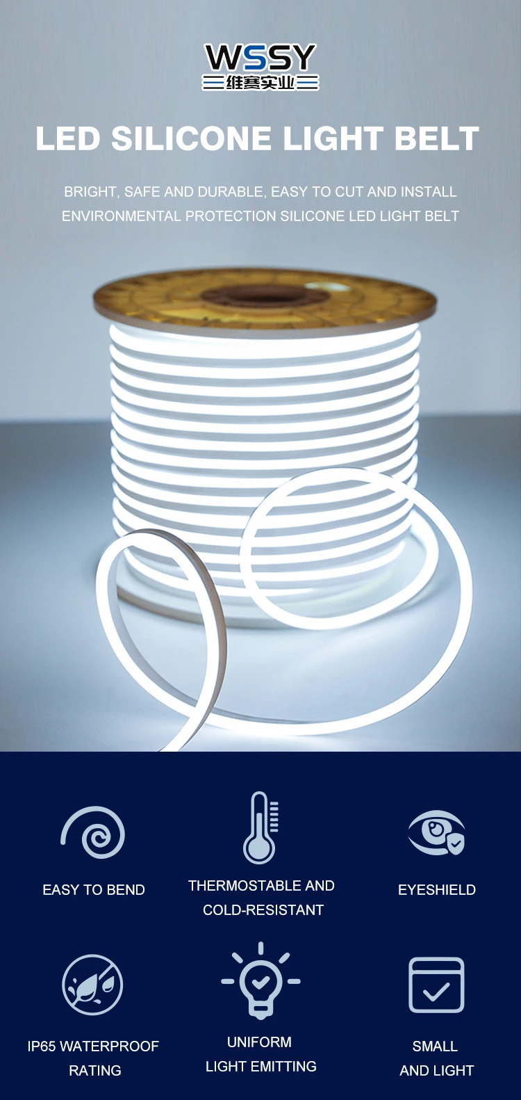 Rolled 360 Degree Glowing Round Shape Flexible Led Strip Neon Silicone ...