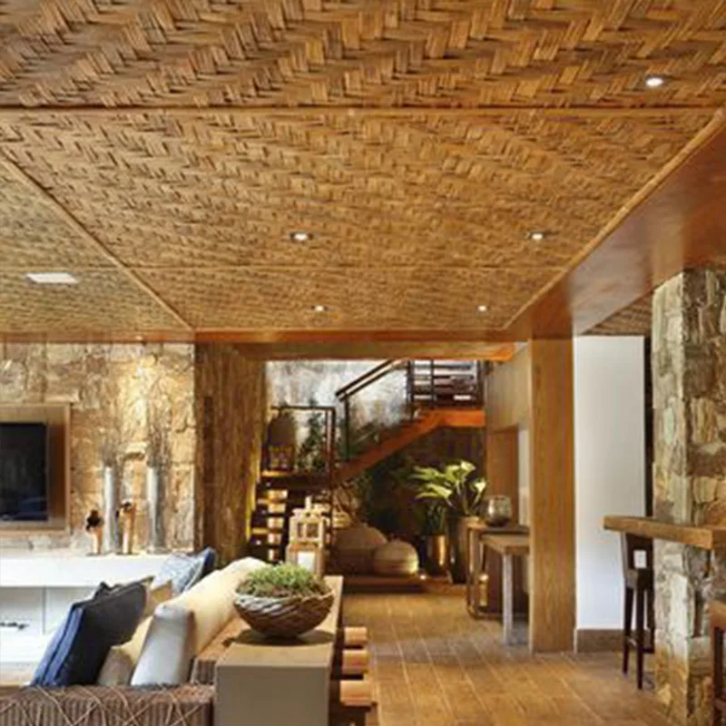 Plastic Webbing Rattan Sheet For Ceiling,Wall - Buy Plastic Rattan ...