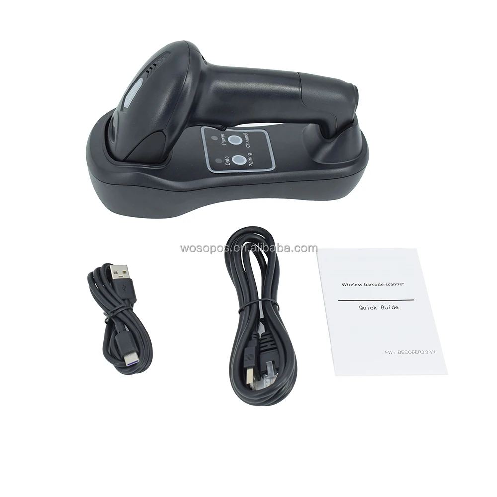 Charge Long Range Wireless Qr Code Scanner With Base Barcode Reader ...