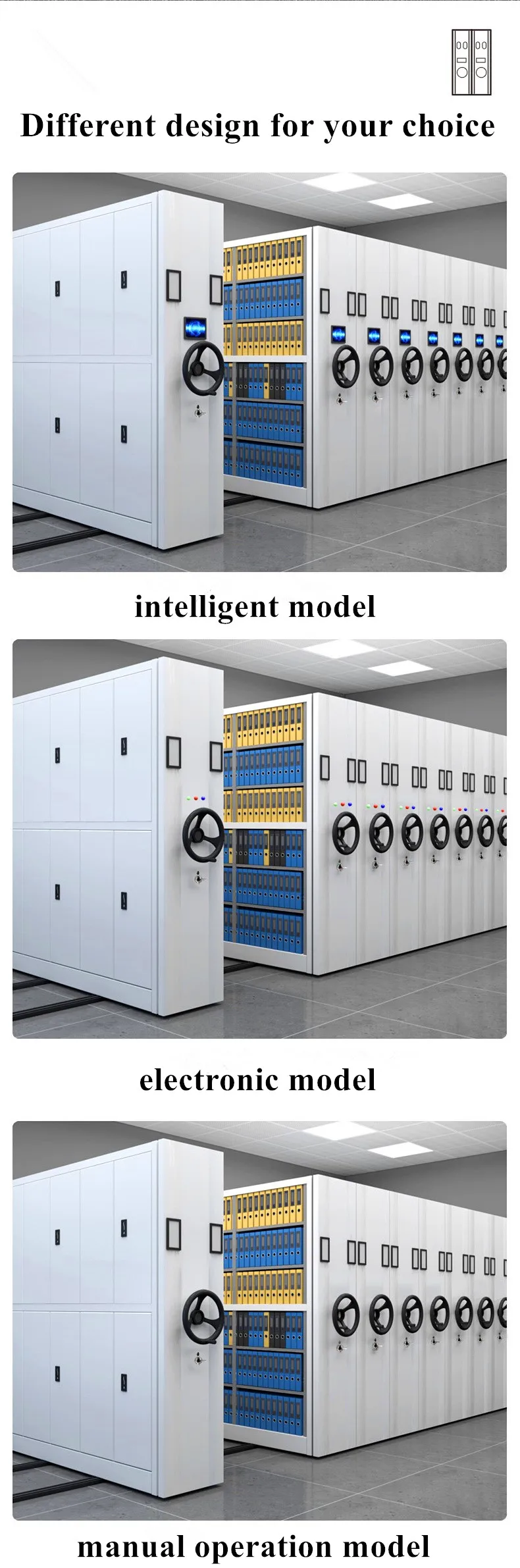 Dense Rack Shelving System Cabinet For Bank Hospital Intelligent File ...