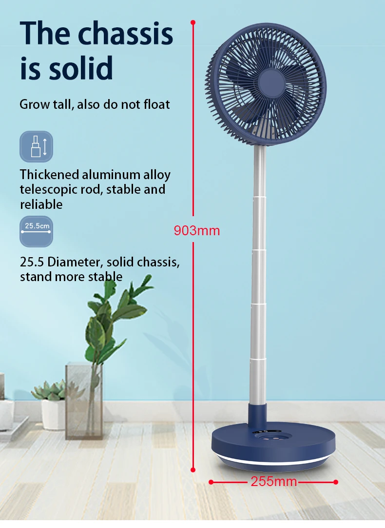 Adjustable Height Orient Oscillating Pedestal Stand Floor Fan ...