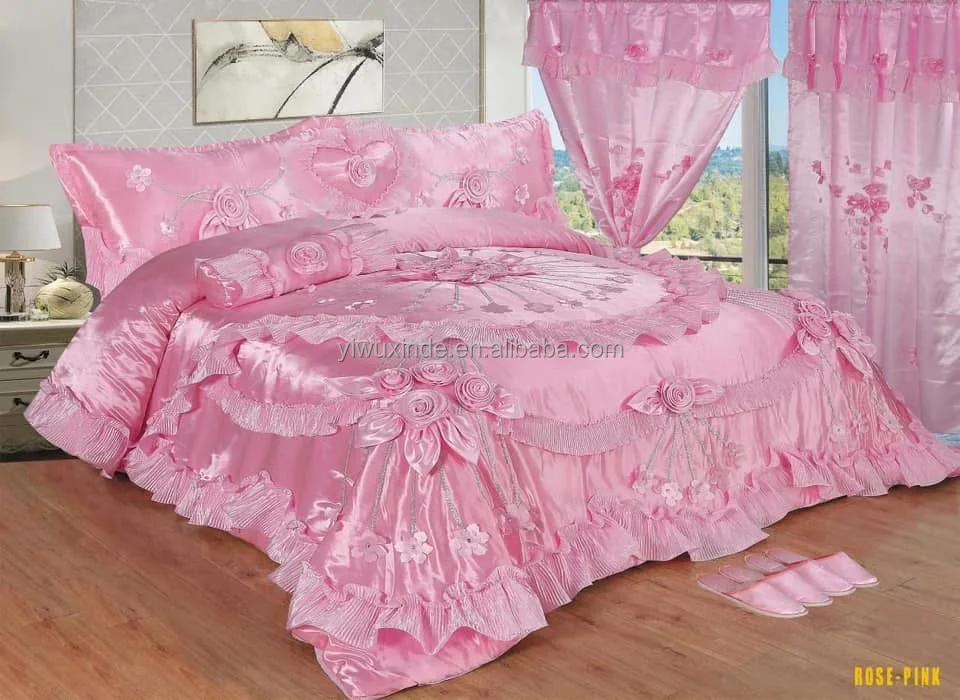 Luxury Comforter Set - 10 Pcs Wedding Bedding with Curtains