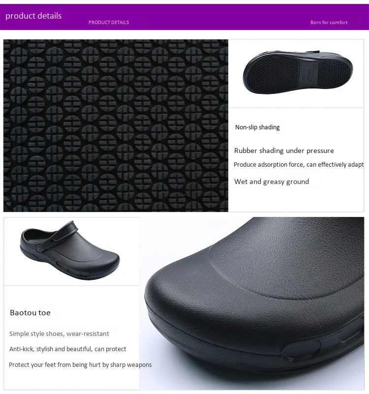 Non-slip EVA Unisex Safety Work Jogger Kitchen Chef Shoes Anti-skid ...