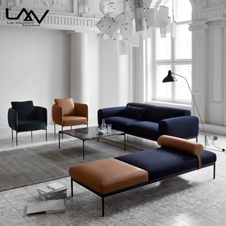 Modern Living Room Upholstered Metal Leg Accent Bench Creative Bedroom ...