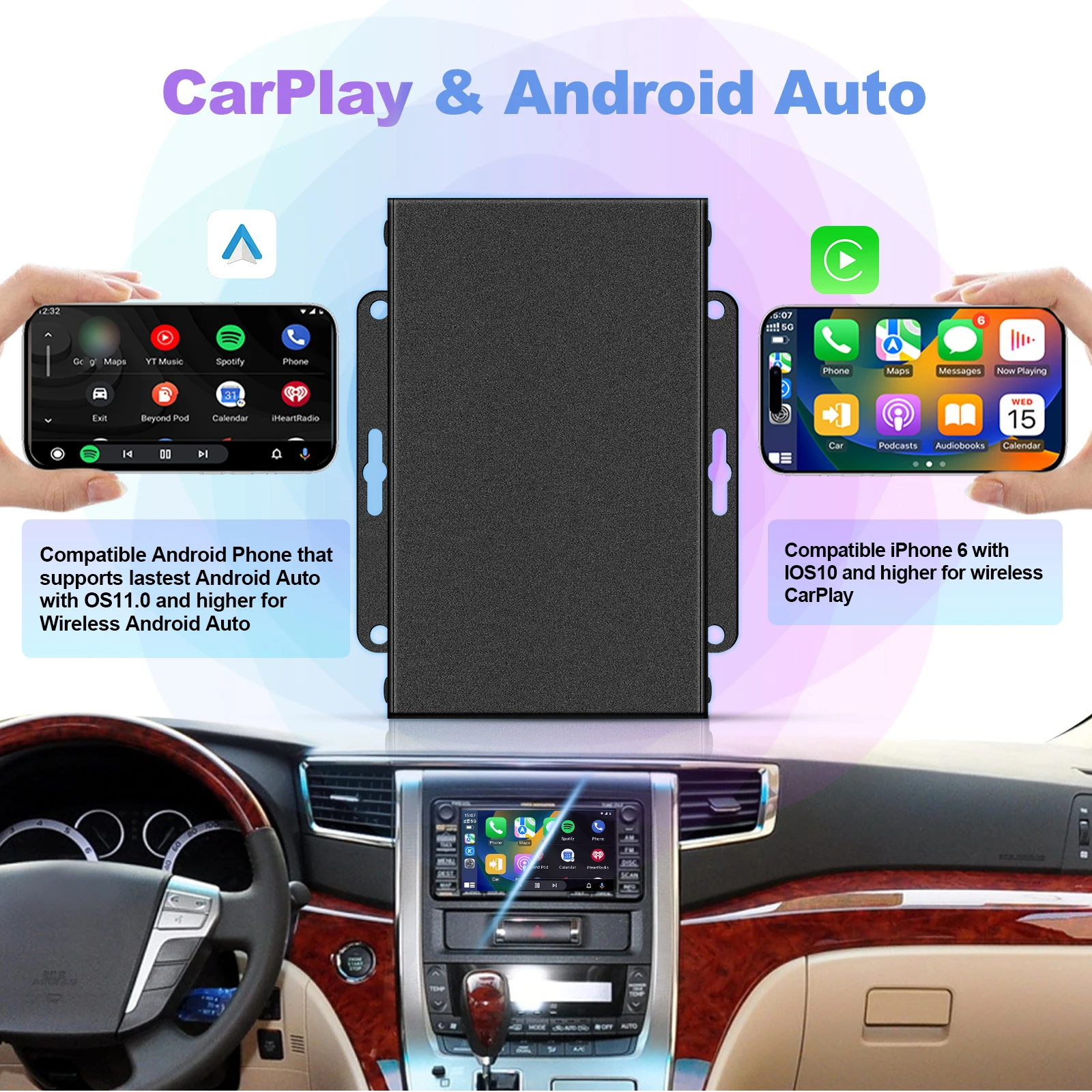 Universal LVDS CarPlay Interface with Wireless Android Auto & CVBS ...