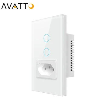 Tuya 1/2 Gang Wifi Smart Home Wireless Touch Light Wall Switches Brazil ...
