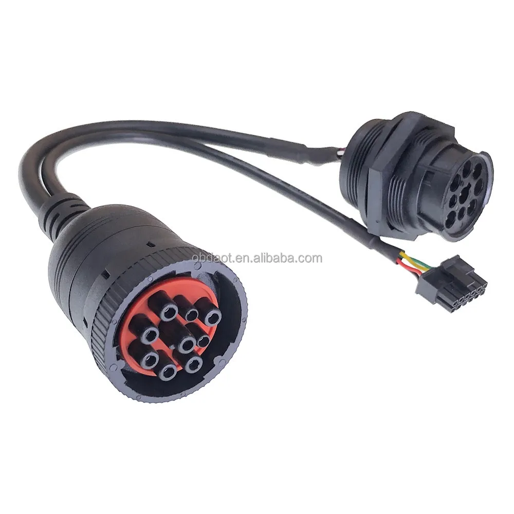 J1939 Install Y-Cable with Threaded Nut - Black/low-speed
