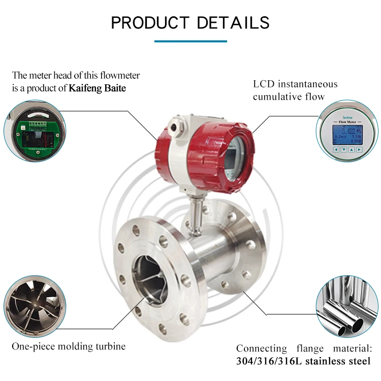 Cooking Oil Paddle Wheel Flow Meters Stainless Steel No Contact Turbine Flow Meter Sensor ...