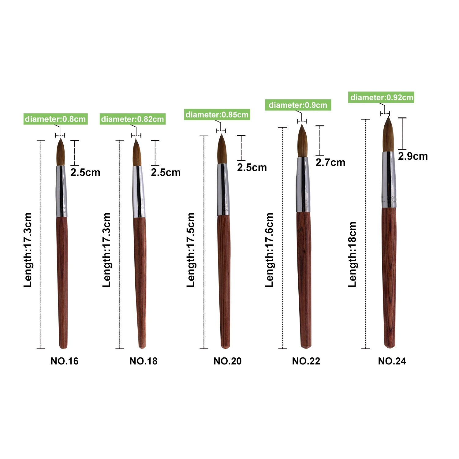 Metal Handle Gold Ferrule Manicure Nail Gel Blooming Brush Tool Nail ...