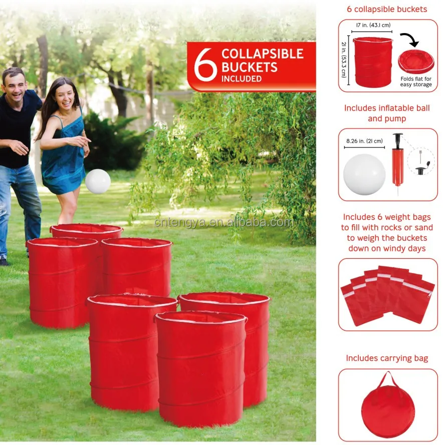 Yard Bucket Golf Ball Range Toss Game Set - Fun & Skill