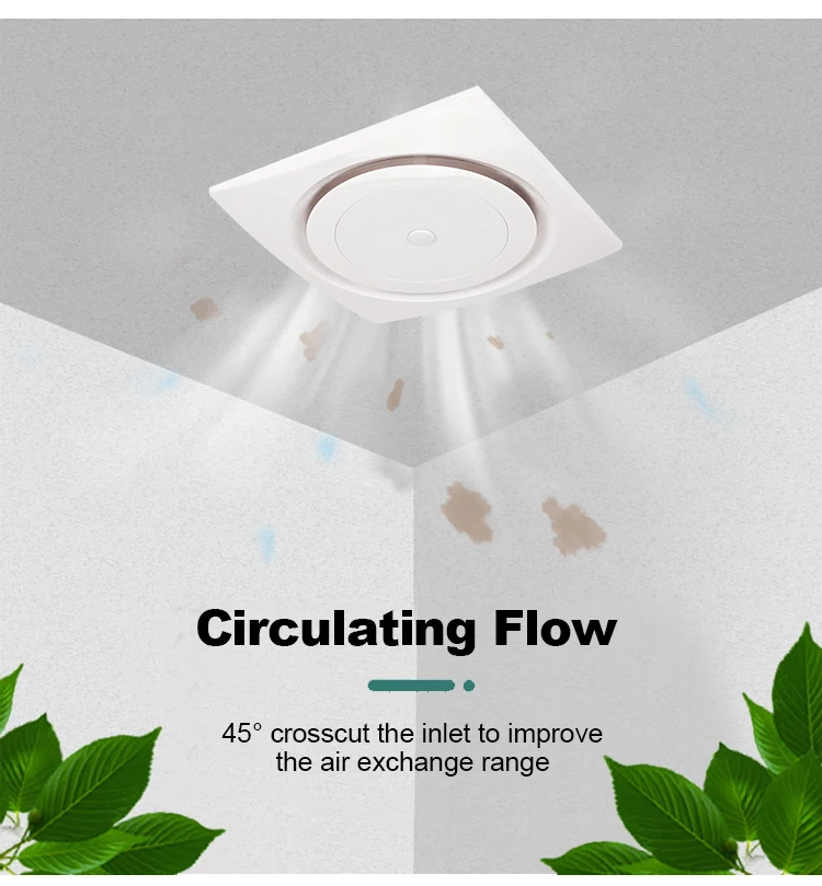 White Modern Bedroom Extractor Ventilation Ceiling-Mount Duct Fan Home ...