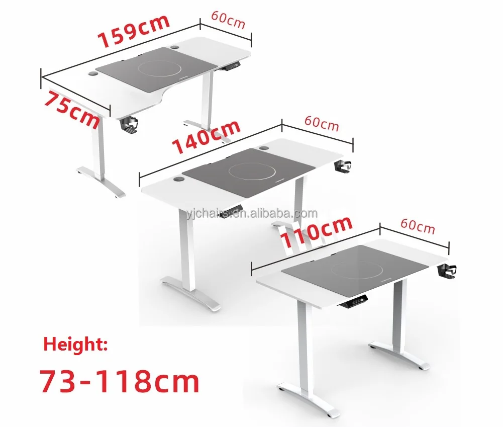 T-Shaped Professional Gamer Electric Lift Racing Style Computer Desk ...