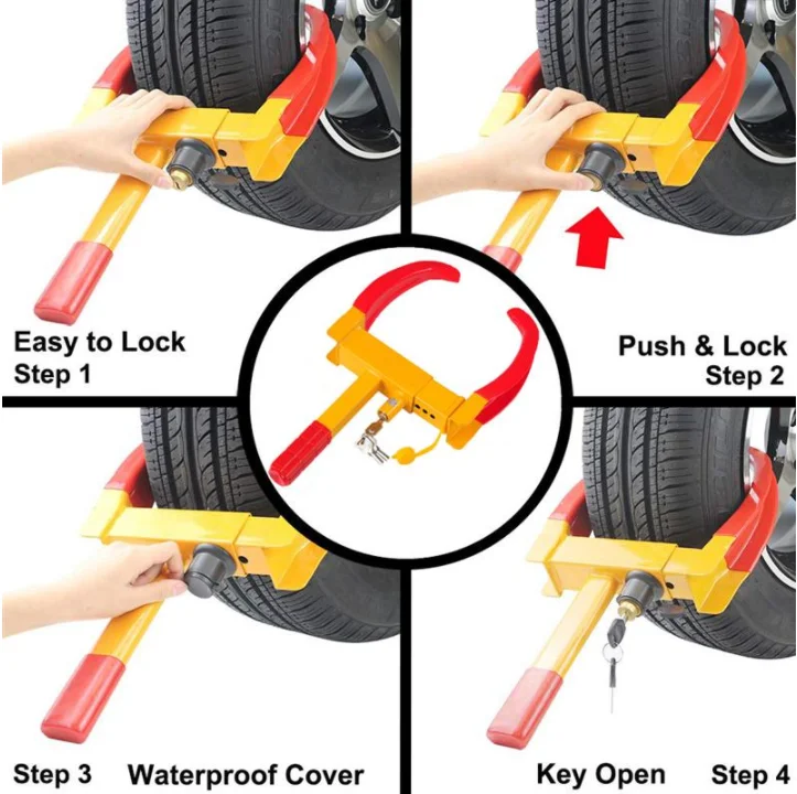 Car Boot Tire Locks Anti-theft Security Trailers Wheel Clamp Lock ...