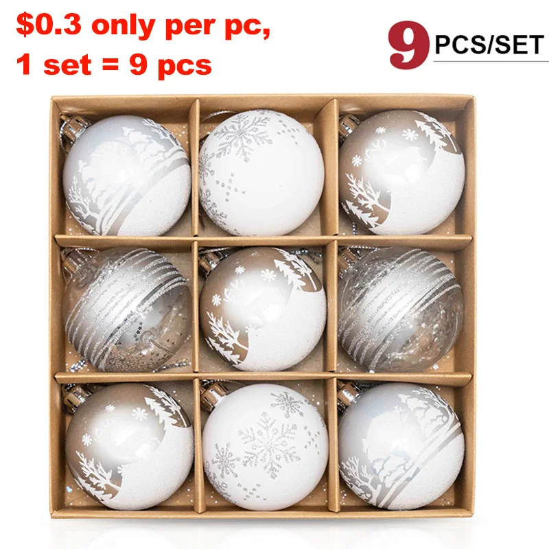 Eaglegifts Christmas Ball Gift Box 6cm/9pcs Navidad Ornament Sphere Set ...